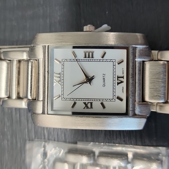 Avon | Accessories | Mens Silvertone Rectangle Case Watch | Poshmark